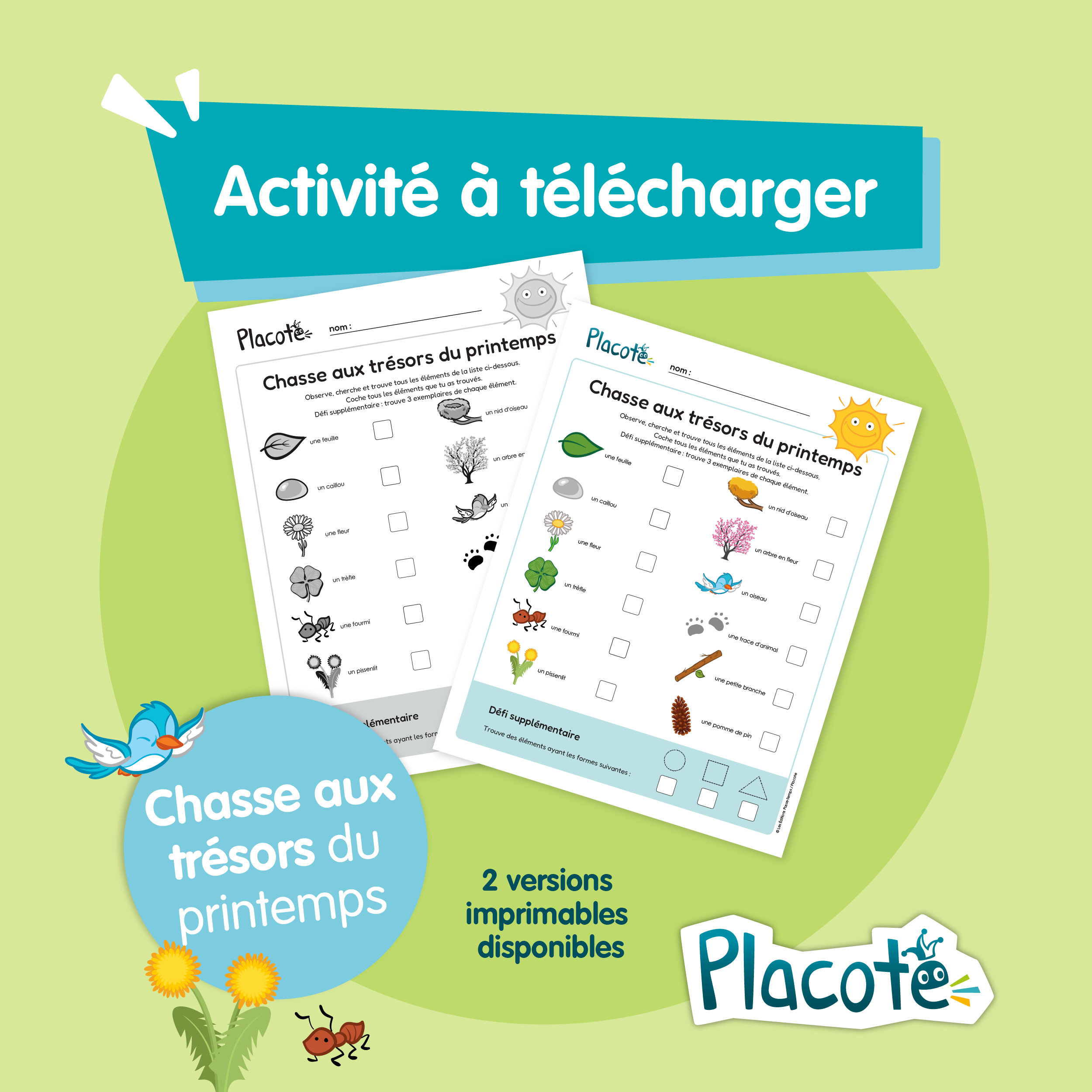 Chasse aux trésors de la natures - Thématique printemps - Placote