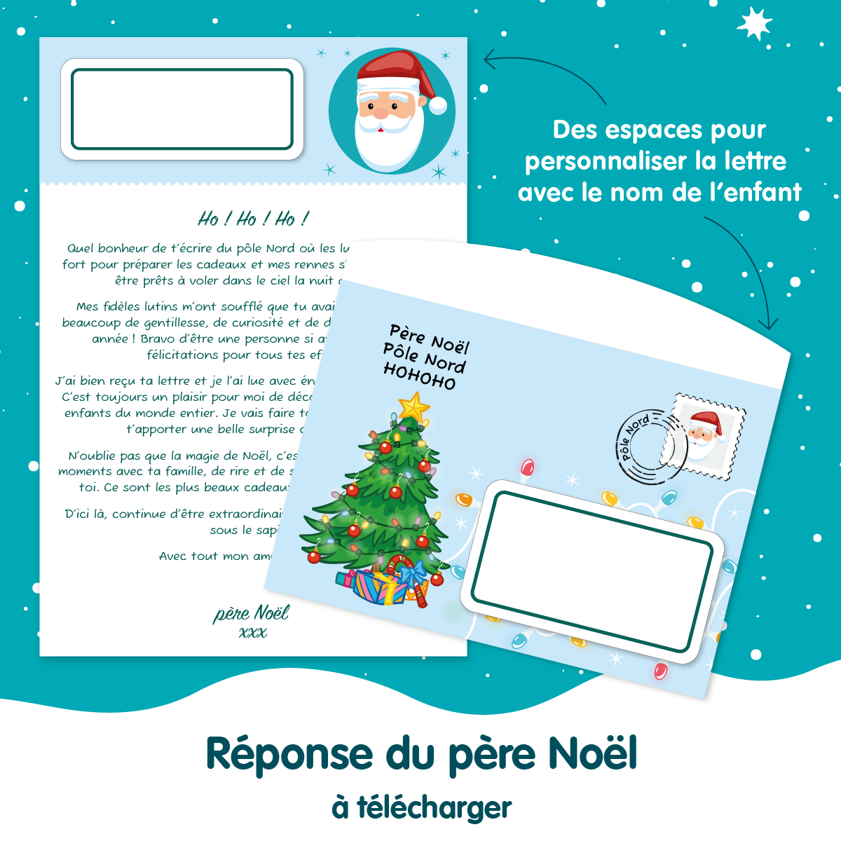 Modèle de réponse du père Noël - Noël 2025 - Placote