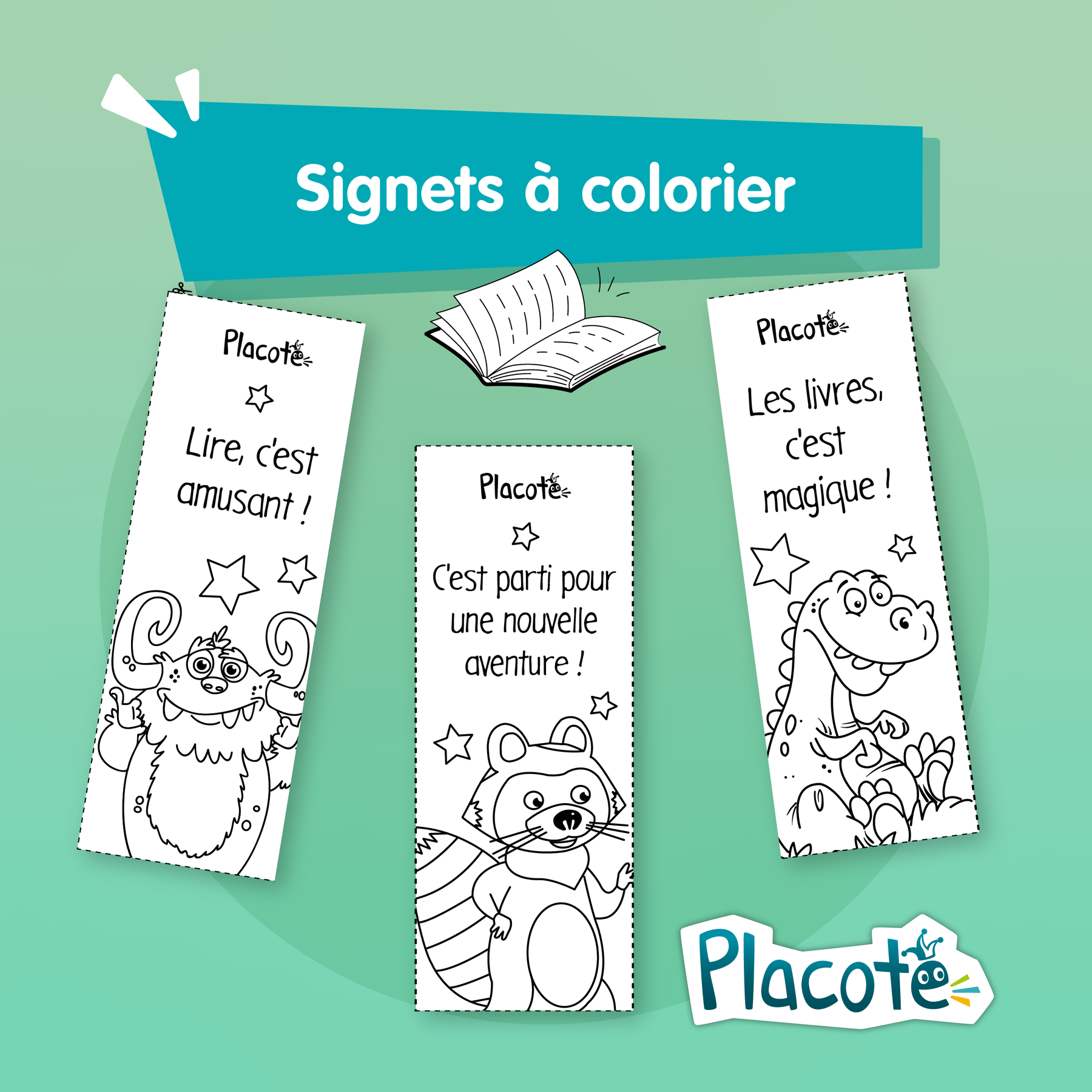 Signets à colorier - Relâche scolaire 2024 - Placote